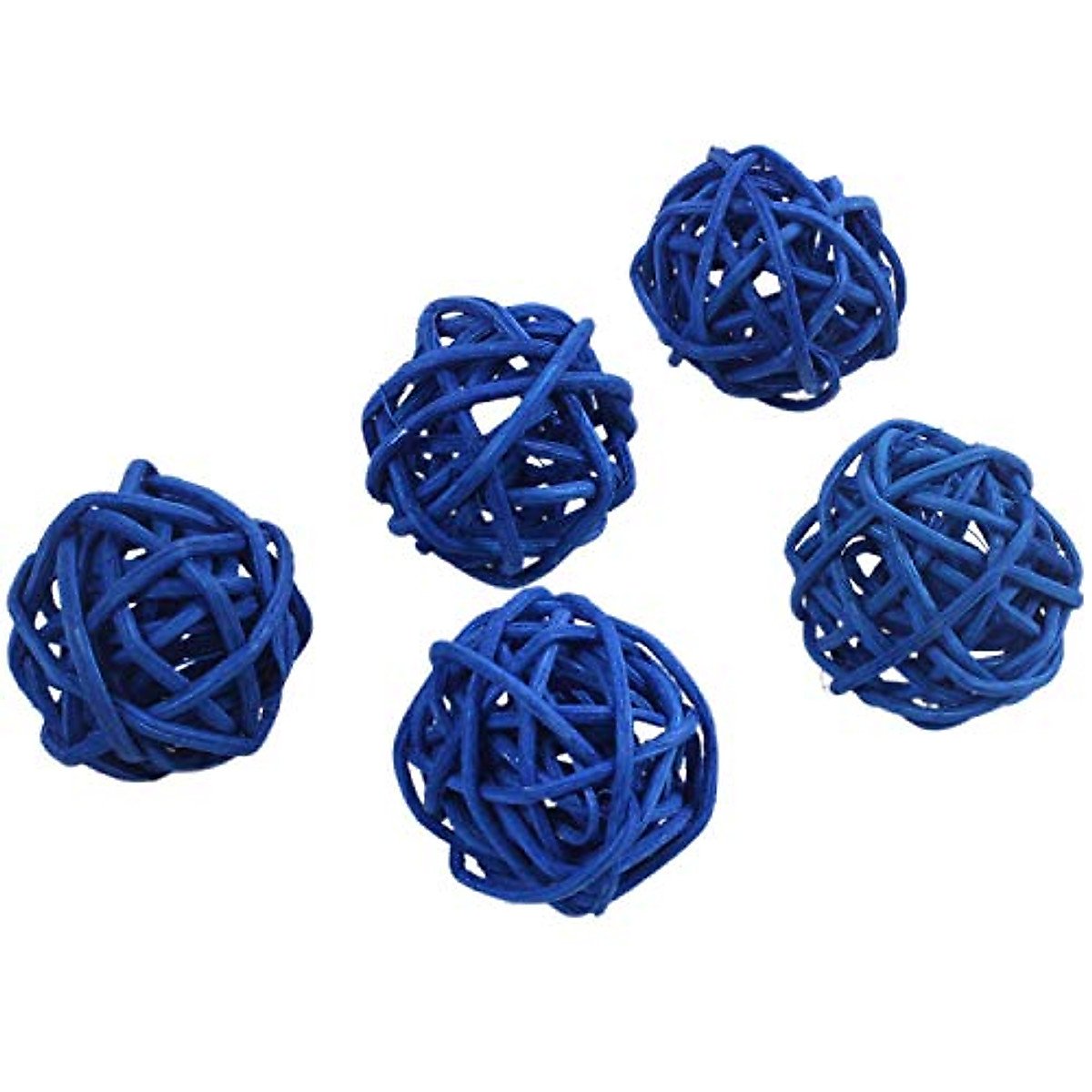 Andifany 12 pcs 3cm Rattan Wicker Ball for Garden, Wedding, Party Decoration （Royal Blue）
