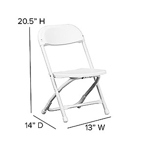 Flash Furniture 2 Pack Kids White Plastic Folding Chair