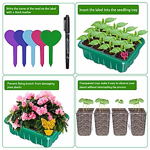 15 Packs Seed Starter Tray Kit, 180 Cells Total Tray, Seedling Starting Trays with Humidity Dome, Base Mini Greenhouse Kit for Seeds Growing Starting