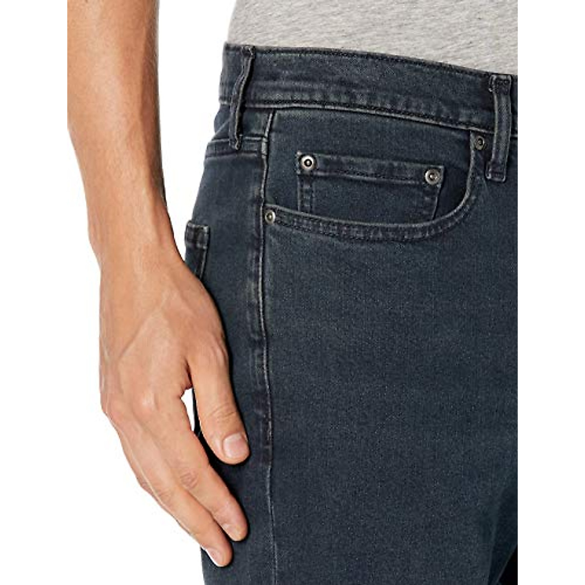 Amazon Essentials Men's Comfort Stretch Straight Slim-Fit Jean (Previously Goodthreads), Blue Black Vintage, 36W x 28L