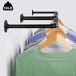 LIANTRAL Clothing Racks for Hanging Clothes, 32.6" Garment Rack, Set of 2 Industrial Pipe Clothing Rack, Closet Rod for Closet Storage, Laundry Room