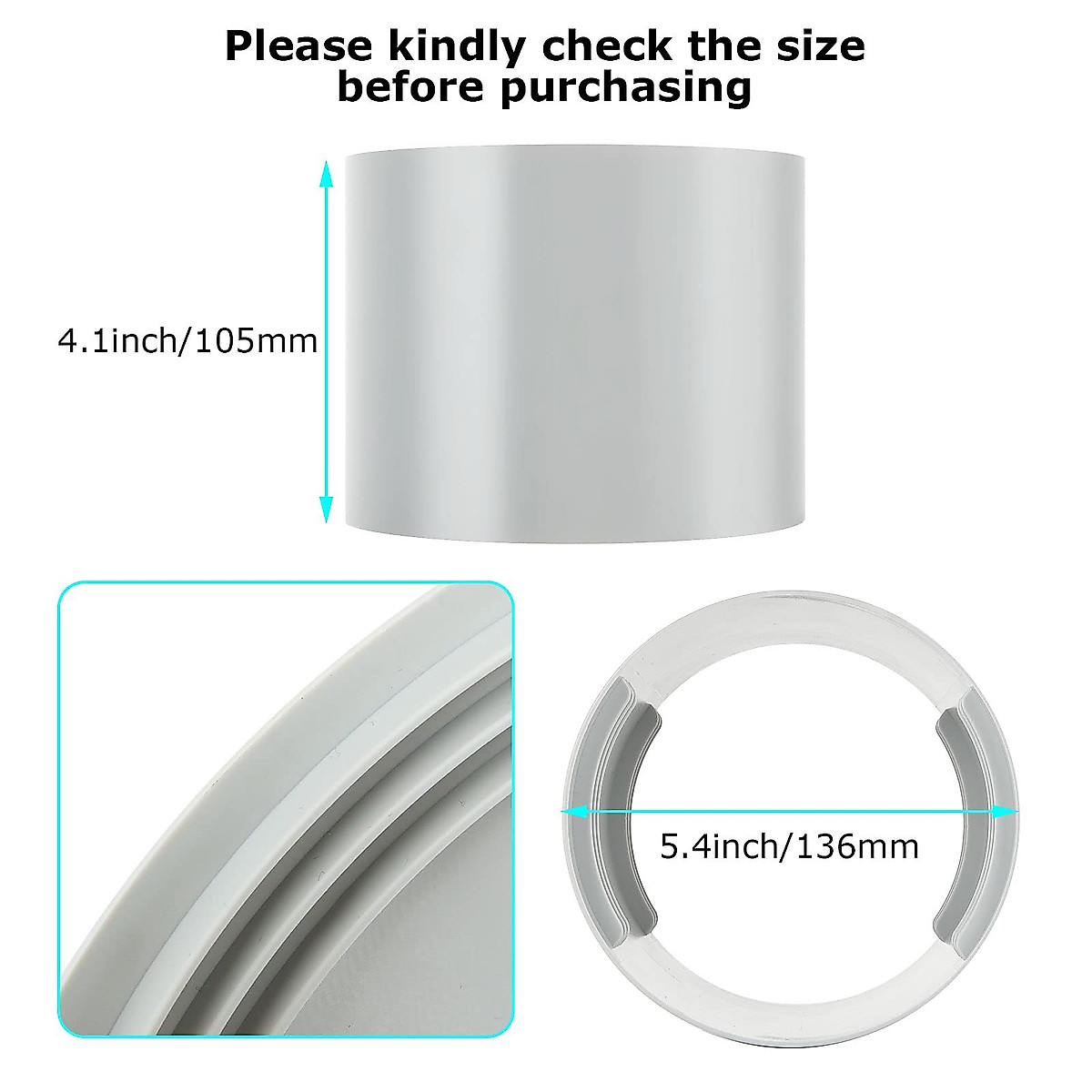 2-PACK Air Conditioner Exhaust Hose Coupler 5 Inch, Supports Clockwise and Counter-Clockwise Thread Hose Connector, Portable AC Coupler