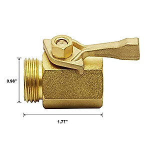 Twinkle Star Super Heavy Duty 3/4" Brass Shut Off Valve Garden Hose Connector, TWIS3005