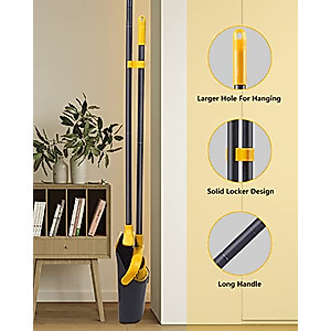Broom and Dustpan Set, Broom and Dustpan, Broom and Dustpan Set for Home, Upgrade 52" Long Handle Broom with Stand Up Dustpan Combo Set for Office Home Kitchen Lobby Floor Use, Dust pan and Broom Set
