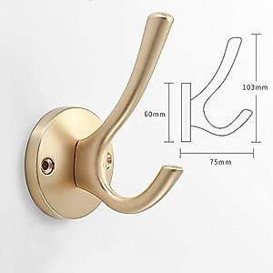 Ailindany 1 Pack Bath Towel Hooks Gold Door Hook Hanger Clothes Hooks for Hanging Coat and Robe Wall Mounted Hook for Farmhouse Retro DIY