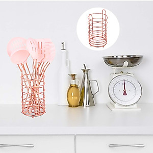 Hemoton Kitchen utensil crock Utensil Bucket Stainless Steel Utensil Cutlery Holder Utensil Storage Organizer Kitchen Countertop for Dinner spatula holder Table cooking utensil holder