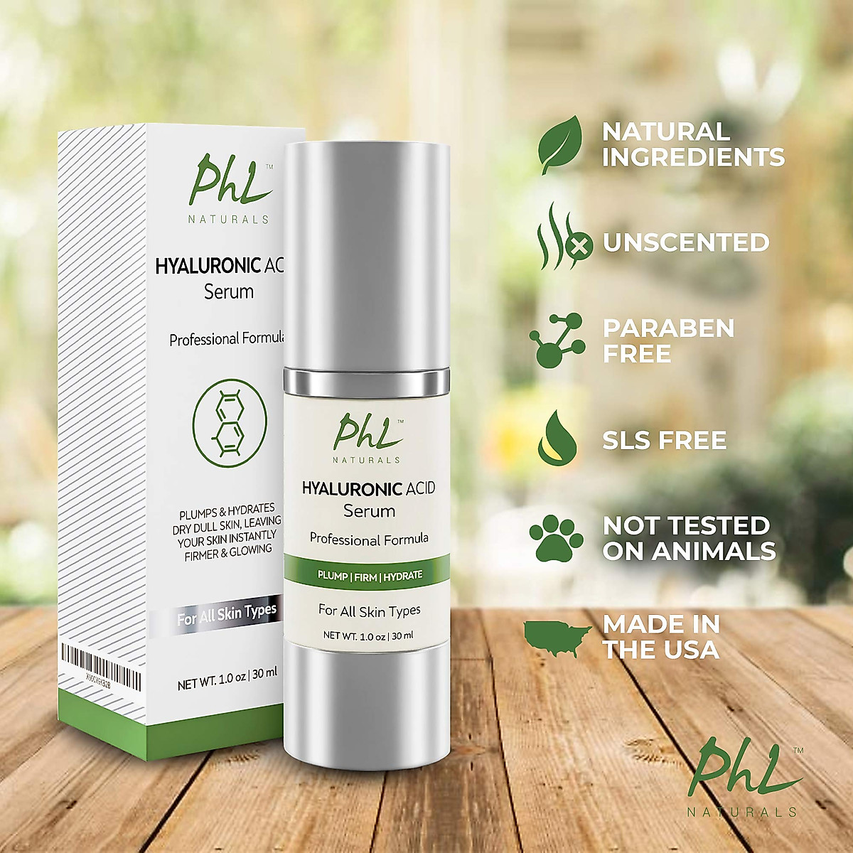 Hyaluronic Acid Serum for Face - Pure Anti-Aging Serum with Vitamin C and E- Intense Hydration Booster Non-Greasy, Paraben-Free, Best Hyaluronic Acid for Your Skin - 1 fl oz