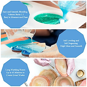 Epoxy Resin 34OZ - Epoxy Resin Kit, Crystal Clear Epoxy Resin Kit - Not Yellowing, No Bubble, Self Leveling, High-Gloss, Casting & Coating for DIY Jewelry Making of The Art Resin & Epoxy (17OZ x 2)