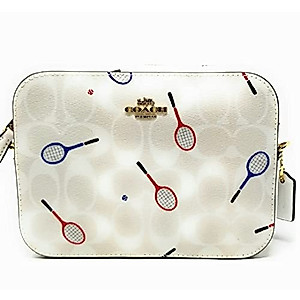 COACH Women's Mini Camera Bag (Signature Canvas - Racquet Print - Chalk Multi)