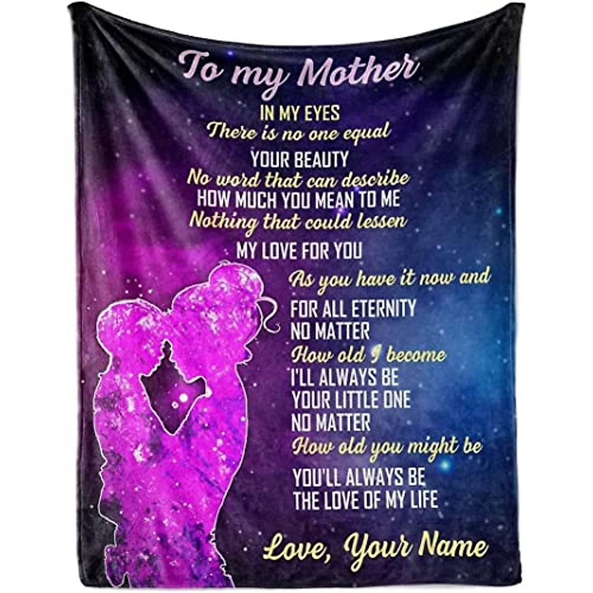 Taka Deal Customized to My Mom Blanket from Daughter & Son. Plush Fleece Blanket Throw. Gift for Mothers Day & Birthday. (Mom Blanket-07, 60"X80")