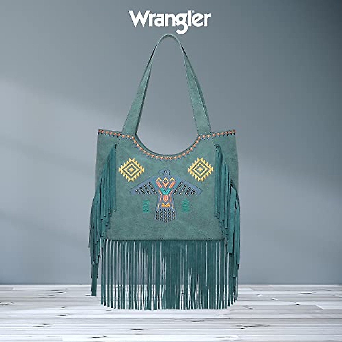 Montana West Western Vintage Aztec Collection Cowgirl Handbag Embroidered Fringe Thunderbird Purse and Crossbody, WG36-G8005TQ