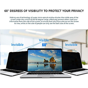 J J-Dream Hanging 14 Inch Privacy Screen for Laptop for Widescreen Laptop - Anti Glare - Blue Light Filter - Anti-Scratch Protector (16:9 Aspect ratio)