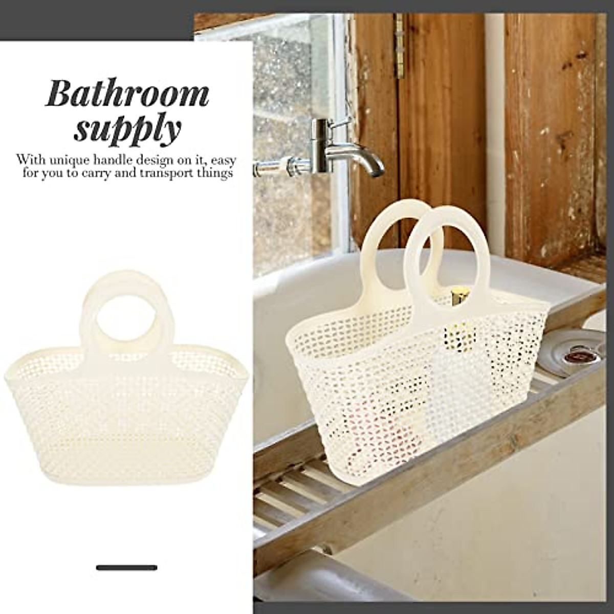 Zerodeko Portable Shower Caddy Basket: 2Pcs Toiletry Organizer Bin with Handles for Bathroom Kitchen Garden Cleaning Supplies