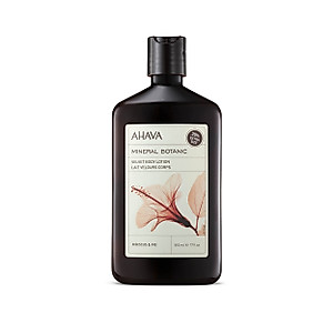 AHAVA Mineral Botanic Velvet Cream Body Lotion, Hibiscus & Fig - Washes Away Dirt and Impurities, Relaxes, Enriched with Exfoliating Hibiscus, Malic & Citric Acid, Fig & Exclusive Osmoter, 17 Fl.Oz