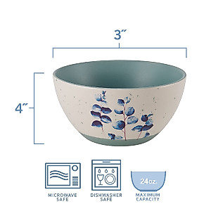 Pfaltzgraff Floral Matte Soup Cereal Bowls, Set Of 6, 24-Ounce, Multicolor