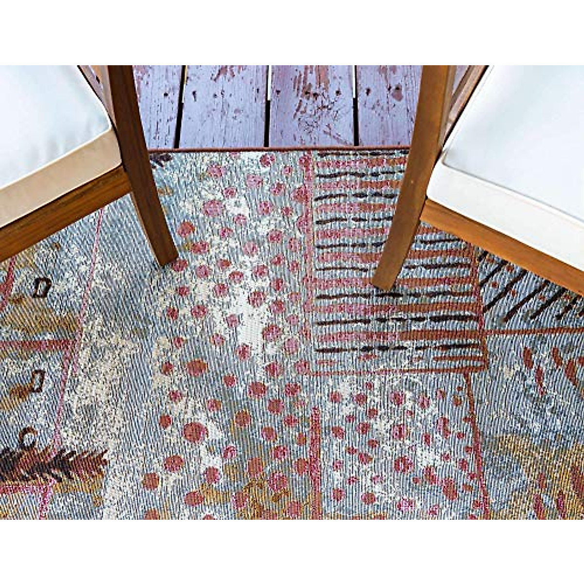 Unique Loom Outdoor Modern Collection Area Rug - Pine (5' 3" x 8' Rectangle, Multi/ Brown)