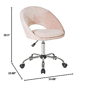 OSP Home Furnishings Milo Office Chair, Blush