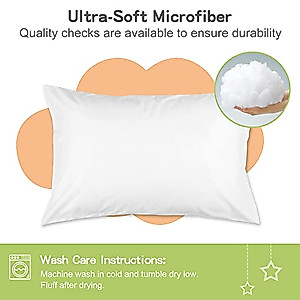 Toddler Pillow with Pillowcase 2 Pack,13X18 Soft Baby Pillows for Sleeping, Machine Washable Kids Pillow with Cotton Pillowcase, Perfect for Travel, Toddlers Cot (Dinosaur)