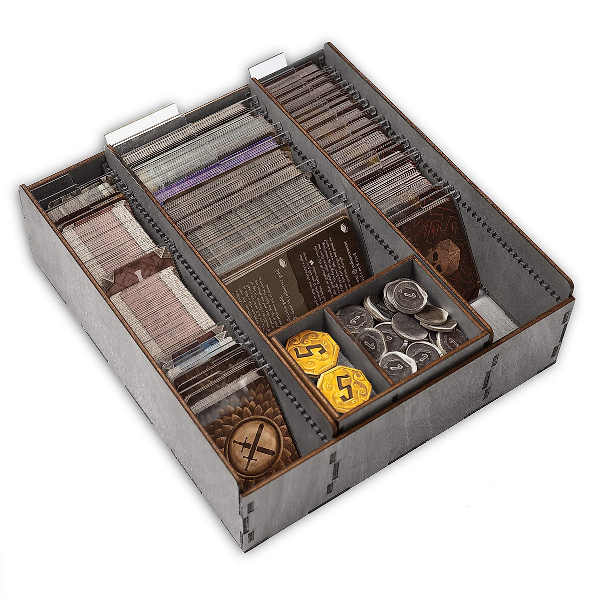 SMONEX Wooden Organizer Compatible with Gloomhaven Board Game - Box Suitable for Storage All Gloomhaven Expansions - Insert and Storage Suitable for Gloomhaven (Gray)