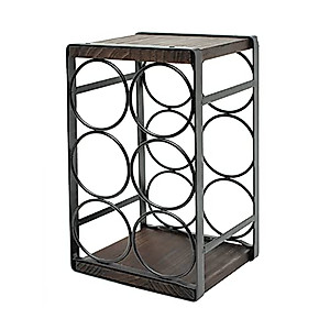 Soduku Rustic Wood Countertop Wine Rack 6 Bottles No Need Assembly