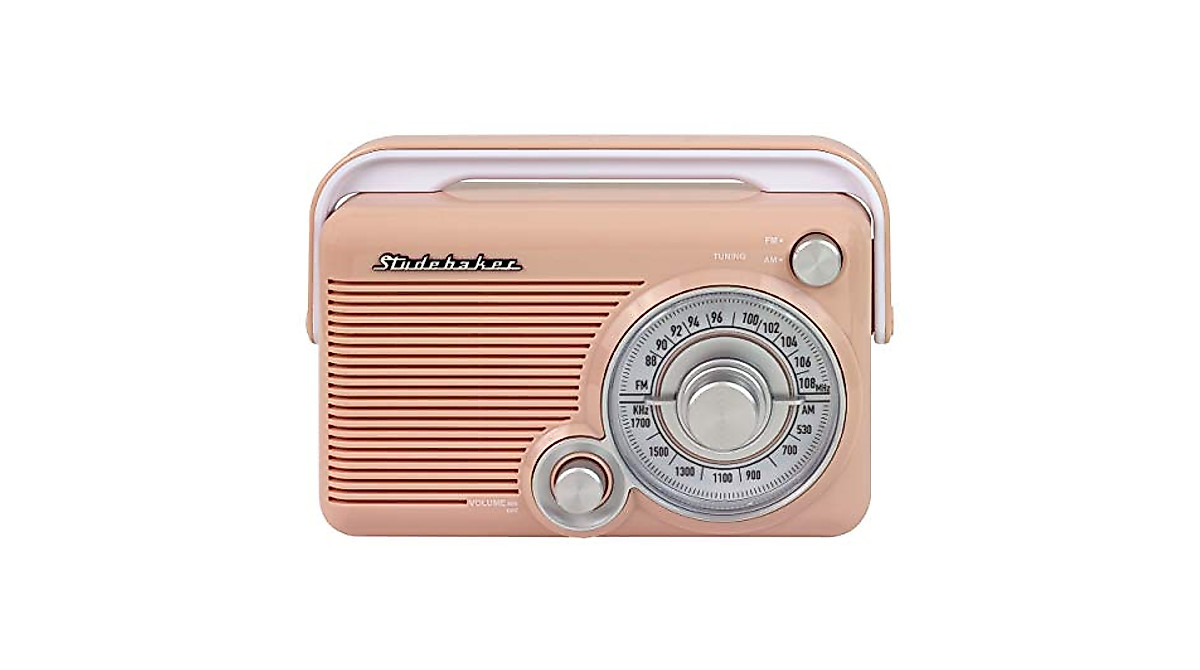 Studebaker SB2002RG Portable AM/FM Radio with Headphone Jack