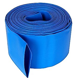 3.0" ID x 32.8' L Swimming Pool Backwash Hose, Weather Resistant Heavy Duty PVC Lay-Flat Water Discharge Hose, General Purpose Reinforced Pool Drain Hose, Great for Pool, Garden, etc
