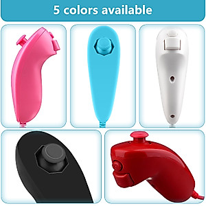 OSTENT Motion Based Wired Nunchuck Controller for Nintendo Wii Console Video Game Color Blue