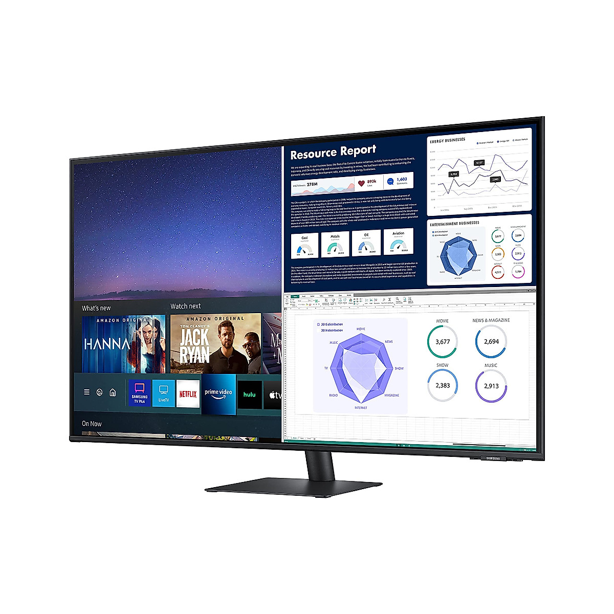 Samsung 43-Inch Class Monitor M7 Series - UHD Smart Monitor LS43AM702UNXZA, 2021 Model (Renewed)