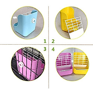2 in 1 Food Hay Feeder for Guinea Pig, Rabbit, Indoor Hay Feeder for Guinea Piggies, Bunnies, Chinchilla, Feeder Bowls for Grass and Food, Pink