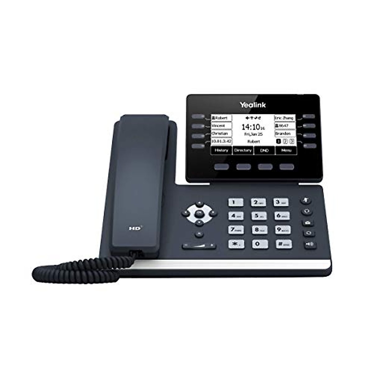 Yealink SIP-T53 IP Phone, 12 VoIP Accounts. 3.7-Inch Graphical Display. USB 2.0, Dual-Port Gigabit Ethernet, 802.3af PoE, Power Adapter Not Included