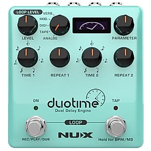 NUX Duotime Stereo Delay Pedal with Independent Time,Analog Delay,Tape Echo,Digital Delay,Modulation Delay and Verb Delay