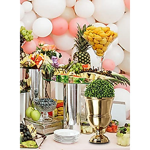 Serene Spaces Living Decorative Gold Vase Urn, Gold Vases for Centerpieces, Metal Vase Use for Home Decor, Wedding, Parties, Floral Arrangements, Measures 10.25" Tall & 7.25" Diameter