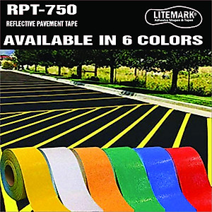 DuraMark RPT-750 Pavement Marking Tape - Reflective Slip Resistant Durable Outdoor Heavy Duty Rubber Base Tape, Bast Certified (Yellow, 3 Inch x 108 Feet)
