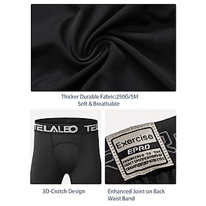 TELALEO 1 Pack Boys' Youth Compression Leggings Pants Tights Athletic Base Layer for Running Hockey Basketball Black S