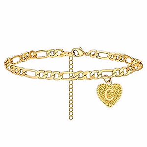 choice of all Gold Anklets for Women Initial Anklet Cuban Link Ankle Bracelets for Women