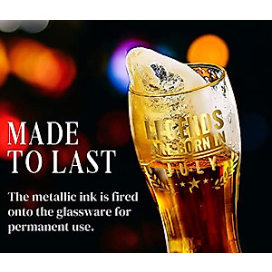 Unique Birthday Gifts for Men, Husband, Him, Funny Beer Glass for Dad, Brother, Boyfriend, Son, Uncle, 15 oz, Legends are Born in February