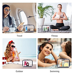 2 Pack Zippered Hard Pouch, Clear Plastic Storage Box Containers Small Toiletry Bag, Clear Hard Shell Zipper Case for Small Items, Toys, Building Blocks, Puzzles, Cosmetics, Stationery Accessories