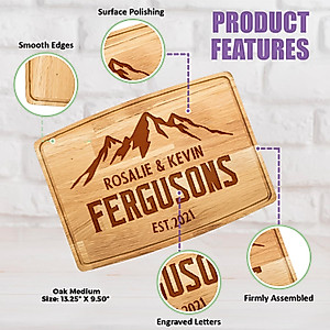 Tayfus Personalized & Monogrammed Cutting Boards - Customized Gifts for Christmas, Wedding, Anniversary, Realtor Closing - Handmade Custom Wooden Chopping Board - Customizable Wood Kitchen Block