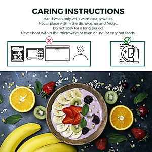 ENEOCARE Set of 6 Natural Coconut Bowls and Wooden Spoon Sets | Organic Reusable Eco-friendly Smoothie Bowls and Spoons, Forks | Perfect for Smoothie Bowls, Acai Bowls, Buddha Bowls (6)