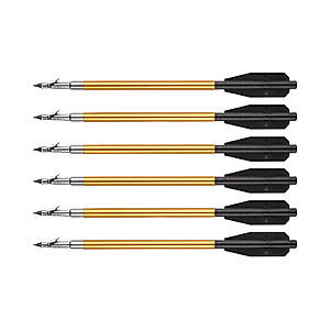 NIKA ARCHERY Fishing Bolts with Harpoon Steel Point Aluminum Shaft for 50-130 Pounds Crossbow Fish Hunting, 6pcs