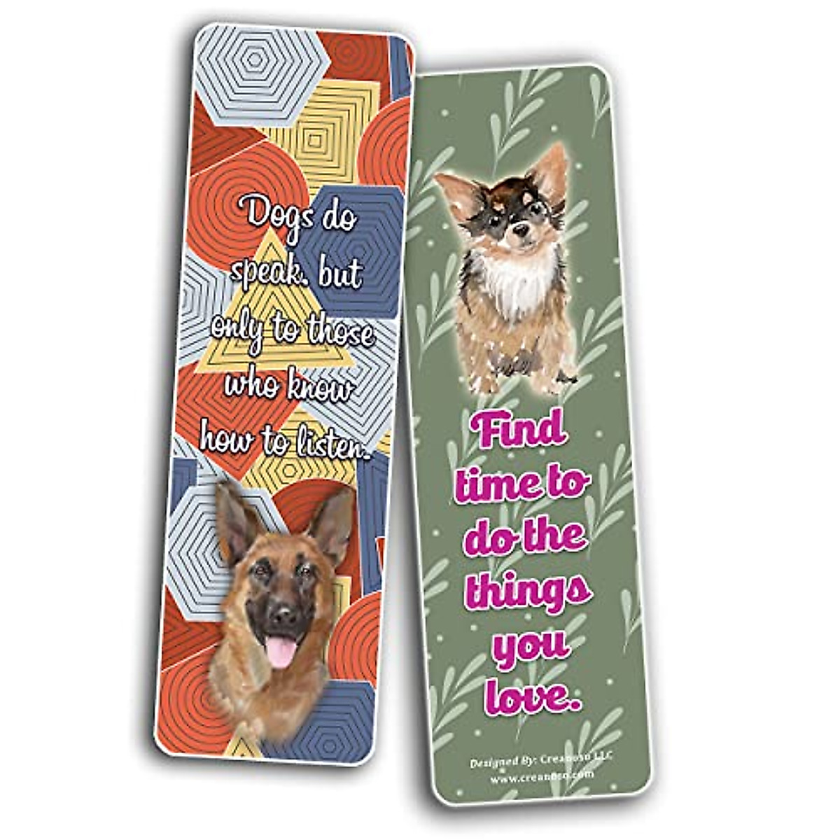 Creanoso Dog Lover Quotes Bookmarks (10 Sets x 6 Cards) – Daily Inspirational Card Set – Interesting Book Page Clippers – Great Gifts for Kids and Teens