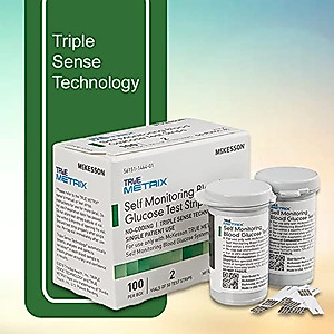 McKesson 06-R3051-41 True Metrix Self Monitoring Blood Glucose Test Strip, Box of 100