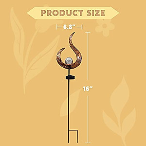 Joiedomi 2 Pack Solar Crackle Glass Globe Stake Lights, Solar Powered Garden Decorations, Pathway Lights Outdoor Waterproof for Walkway, Pathway, Yard, Lawn, Patio or Courtyard