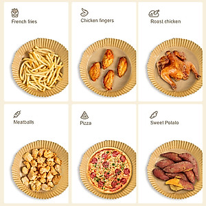 Air Fryer Disposable Paper Liner, Hendoct Air Fryer Liners, 100pcs Parchment Paper Liners for Air Fryer, Non-stick, Oil-Proof Air Fryer Paper Liners (7.9inches)