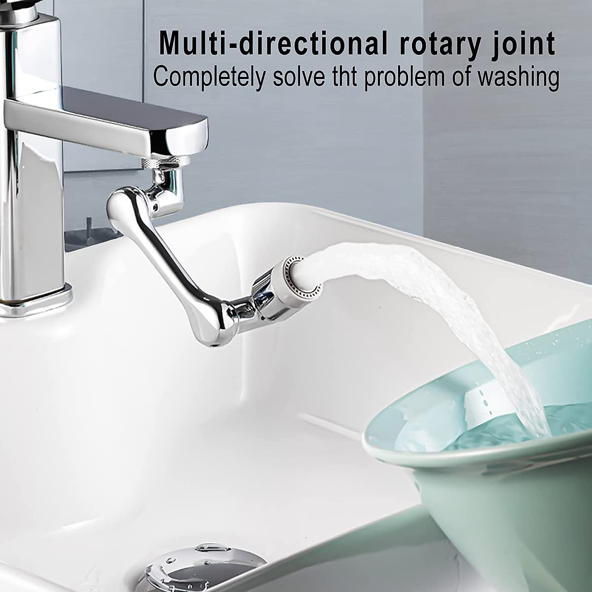 1080° Rotating Faucet Aerator Universal Splash Filter Faucet 1080 Degree Big Angle Swivel Faucet Extender Aerator Kitchen Tap Extend Bathroom Sink Gargle Face Wash Faucets Bubbler (Dual Mode)