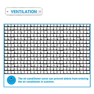 PATIO Outside AC Unit Mesh Cover with Bungee Cords Sturdy Summer Outdoor Air Conditioner Compressor Condenser Top Cover Keep Leaves Debris Out 36''x36''