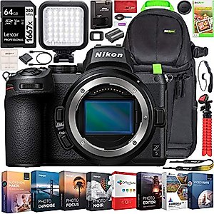 Nikon Z5 Mirrorless Camera Full Frame Body FX-Format 4K UHD Bundle with Deco Gear Photography Backpack + Photo Video LED Lighting + Lexar 64GB High Speed SD Card + Software Kit and Accessories