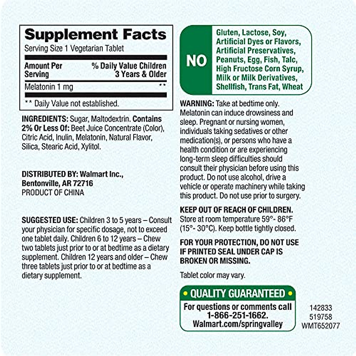 Spring Valley Kids Melatonin Chewable Tablets: 1mg of Natural Sleep Support with Grape Flavor, 60 Count + Luall Fridge Magnet