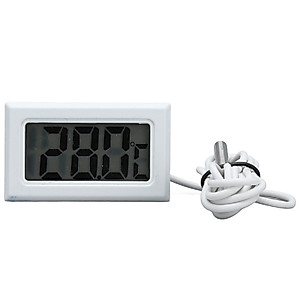 Entatial Electronic Digital Thermostat, 2s Refresh Mini 2Pcs Refrigerator Temperature Meter for Garden for Aquarium(White*2)