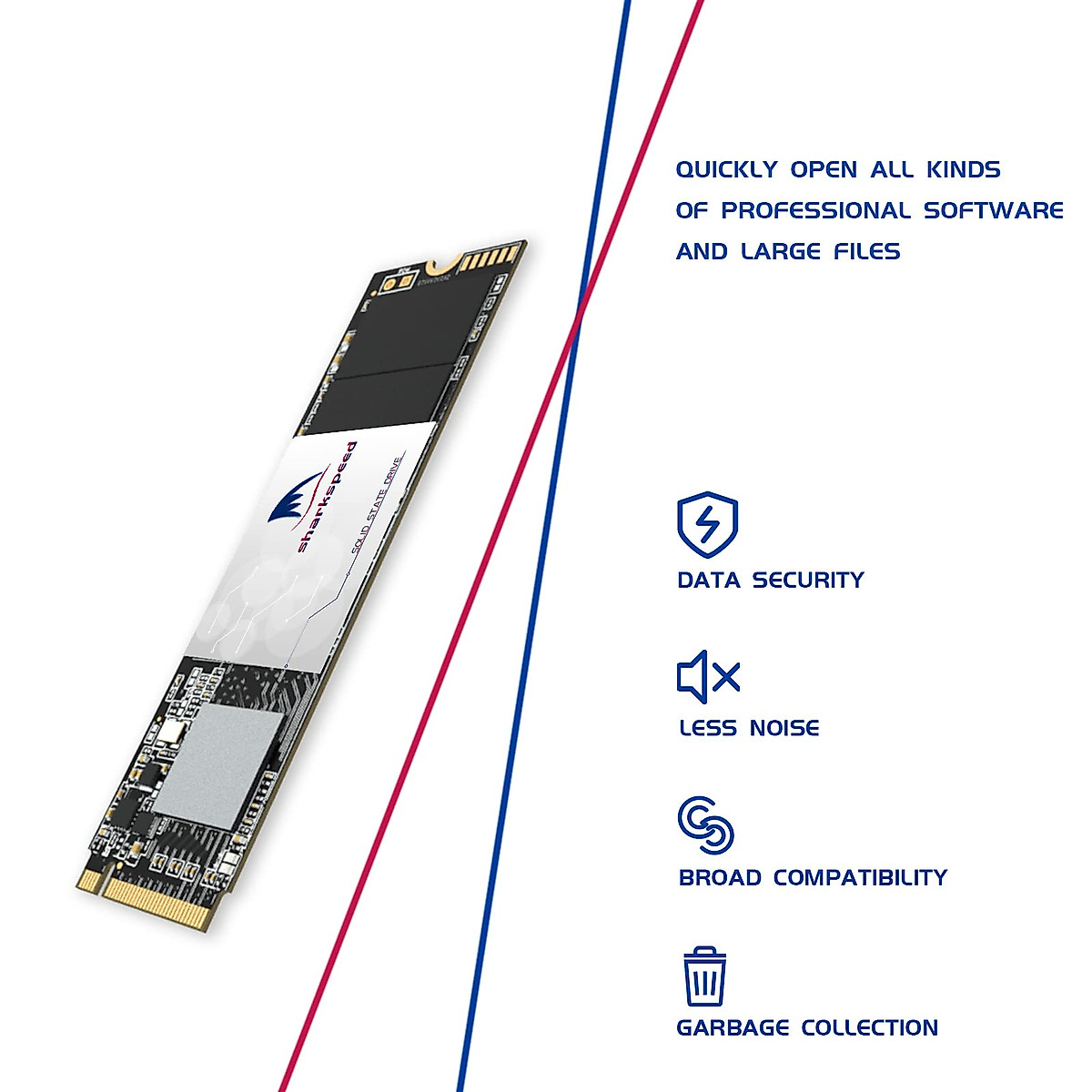 512GB SSD NVMe PCIe Gen 4 M.2 2280 SHARKSPEED Plus 3D NAND Internal High Performance Solid State Drive, TLC, PS5 Compatible，Storage for PC, Laptops, Gaming, up to 5,500MB/s (512GB, M.2 PCIe)